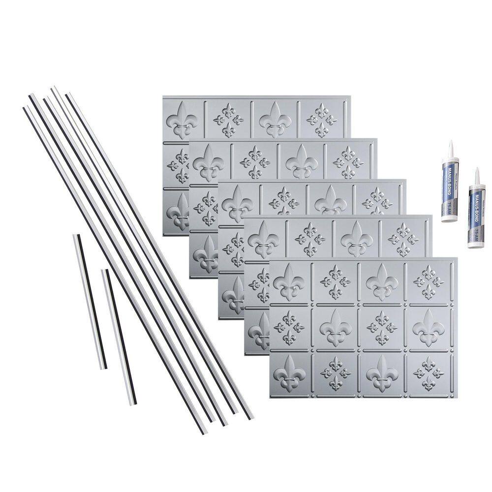 Have a question about Fasade Fleur de Lis 18 in. x 24 in. Argent Silver ...