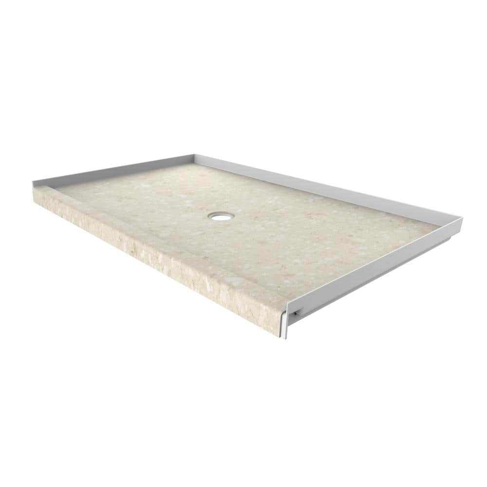 FlexStone 36 in. x 60 in. Single Threshold Shower Base with Center ...