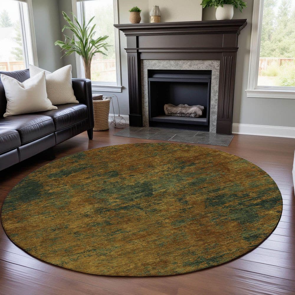 Addison Rugs Mayfield Premium Machine Washable Abstract AMF1093 Copper ...