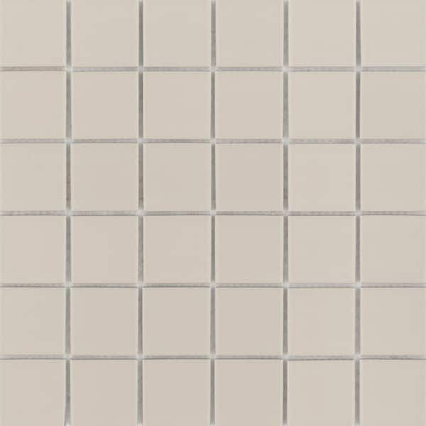 EMSER TILE Catch Fawn 12 in. x 12 in. Square Matte Porcelain Mosaic ...