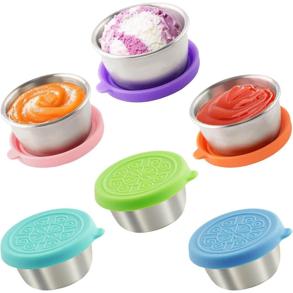 Adrinfly Stainless Steel Salad Dressing Containers Set 6 Pieces ...