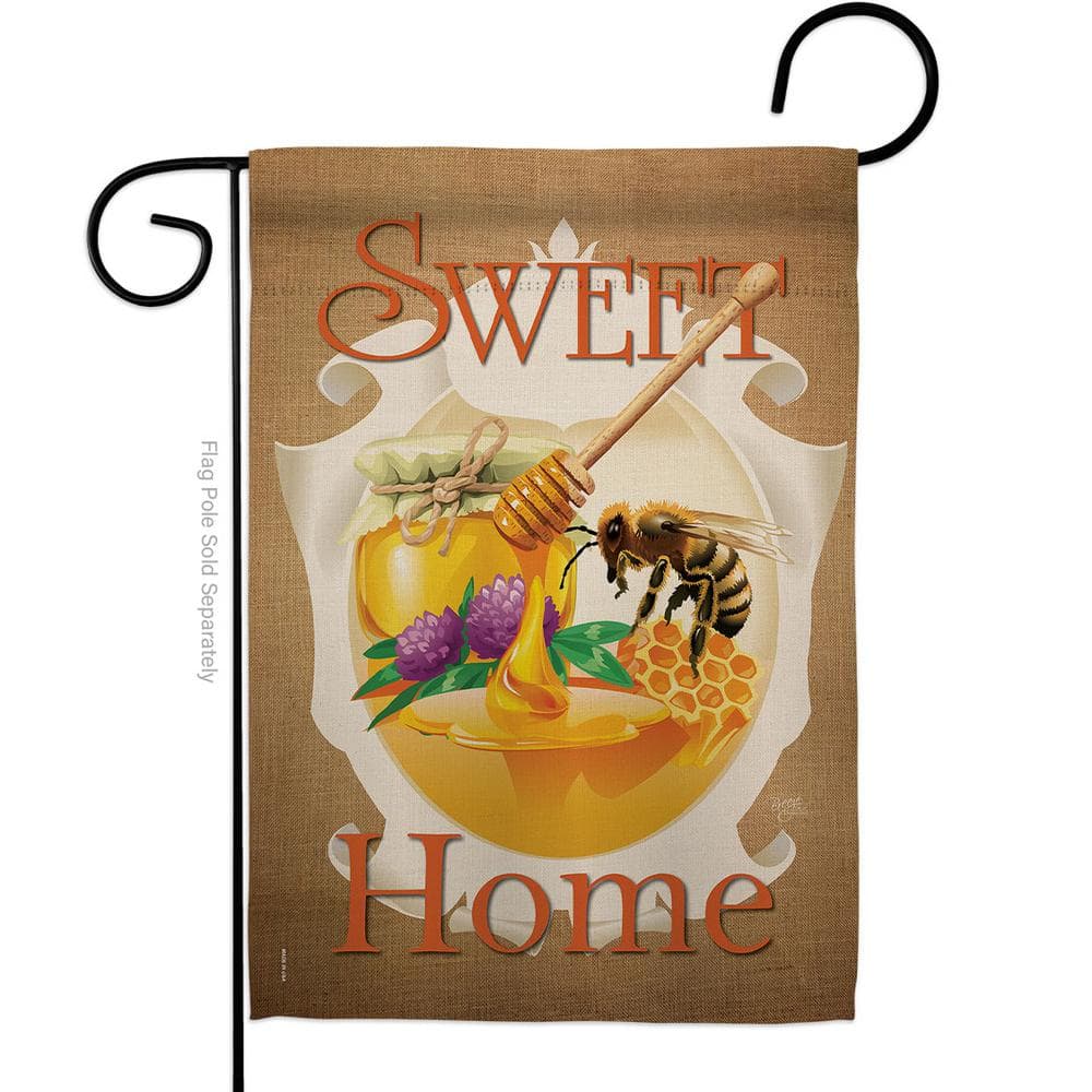 Breeze Decor 13 in. x 18.5 in. My Bee Sweet Home Bugs and Frogs Garden ...