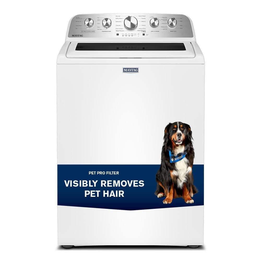 Maytag 4.7 cu. ft. Top Load Washer in White with Agitator, Pet Pro ...