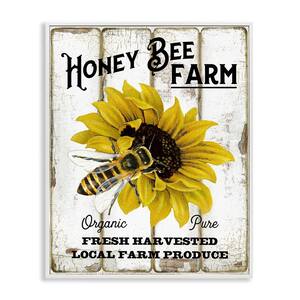 Stupell Industries Honey Bee Farm by Creatif Belle White Framed Animal ...