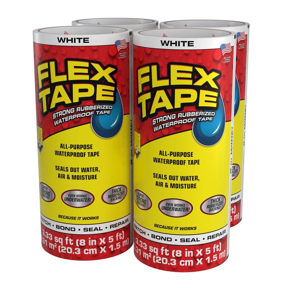 FLEX SEAL FAMILY OF PRODUCTS Flex Tape White 8 in. x 5 ft. Strong ...