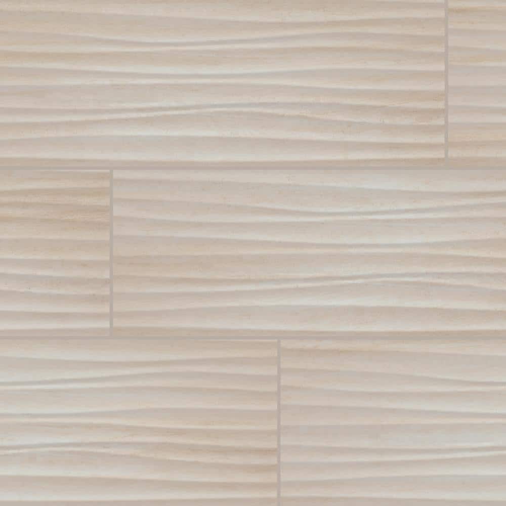 Daltile Articulo Editorial White 6 in. x 18 in. Glazed Ceramic Wavy ...