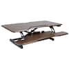 mount-it! 38 in. Rectangular Dark Walnut Height Adjustable Electric ...