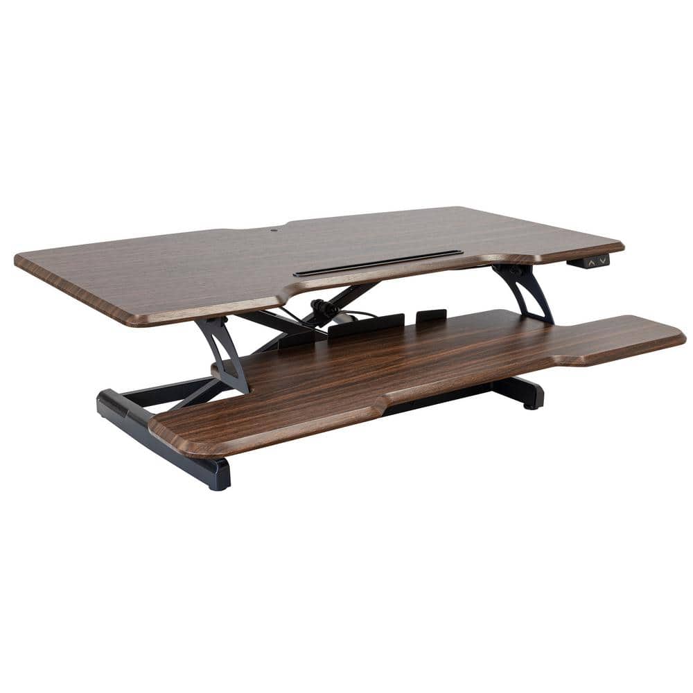 mount-it! 38 in. Rectangular Dark Walnut Height Adjustable Electric ...