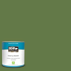 BEHR PREMIUM PLUS 1 qt. #M370-7 Mown Grass Semi-Gloss Enamel Low Odor ...