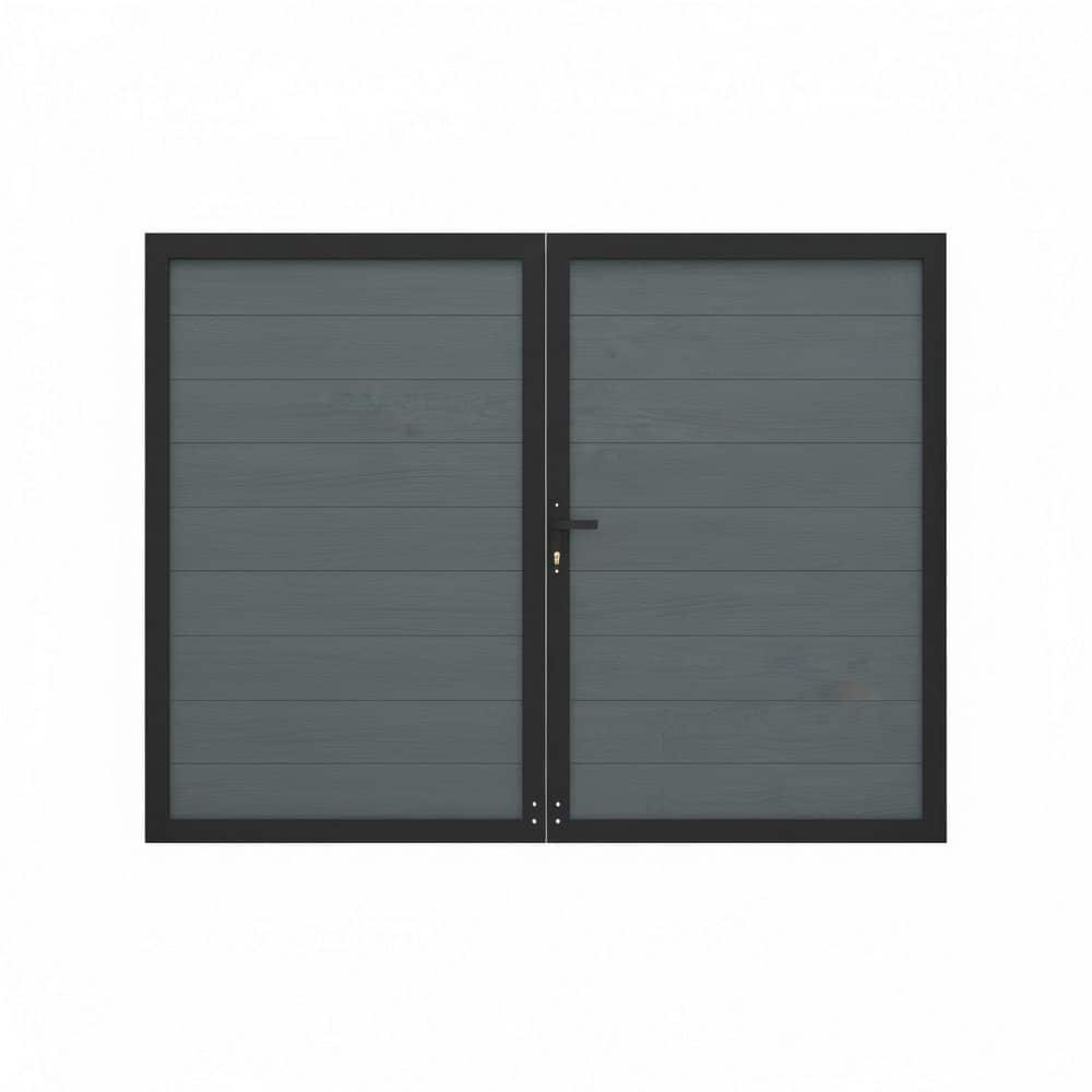 mondaria Outdoor 6 ft. W x 6 ft. H Gray Composite Panel Fence Gate Kit ...