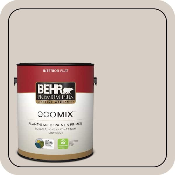 BEHR PREMIUM PLUS 1 gal. #MQ3-06 Granite Dust Flat EcoMix Plant-Based ...