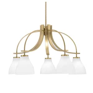 Olympia 16.75 in. 4-Light New Age Brass Downlight Chandelier 5 in ...