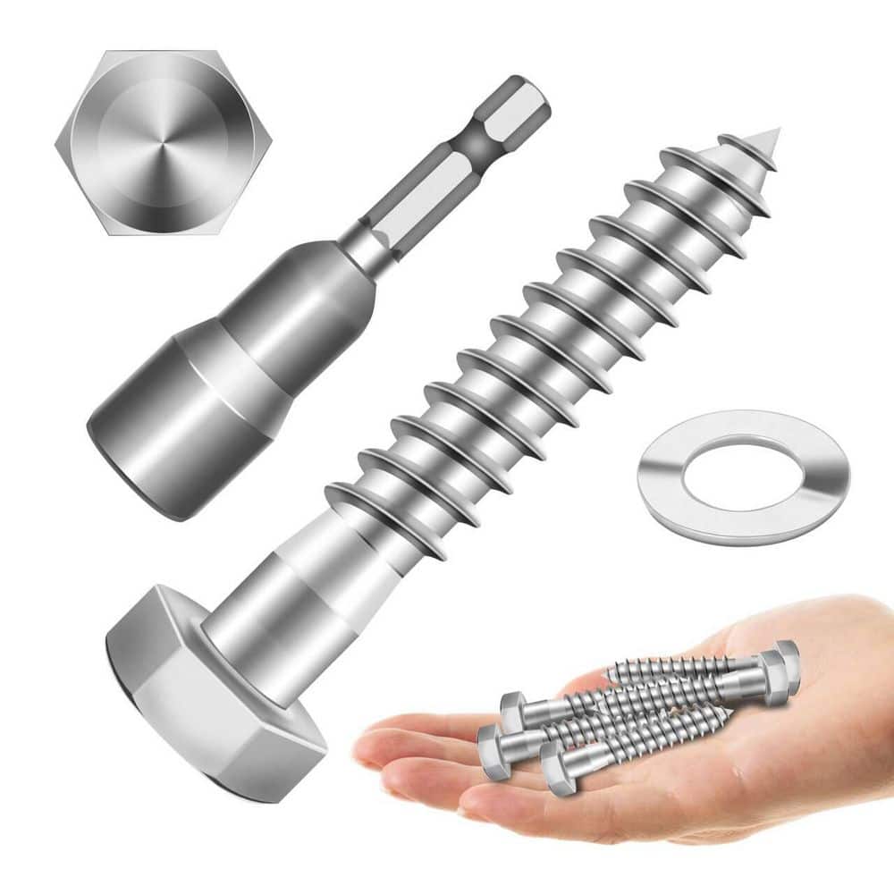 MYWISH 5/16 in. x 2 in. Stainless Steel Hex Drive Hex Head Lag Screws ...