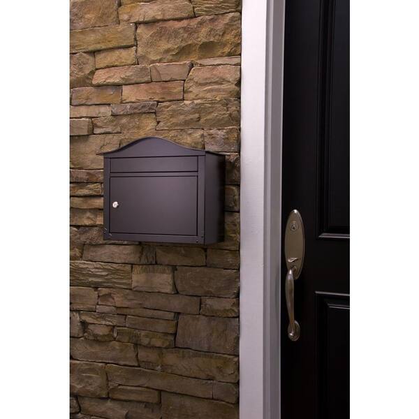 Buy Saratoga Black, Medium, Steel, Locking Wall Mount Mailbox Online at ...
