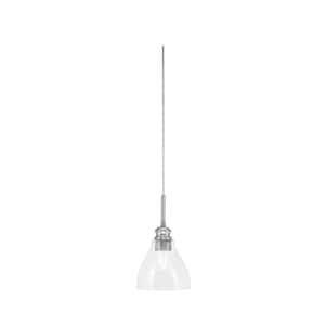 Albany 60-Watt 1-Light Brushed Nickel Pendant Mini Pendant Light Clear ...