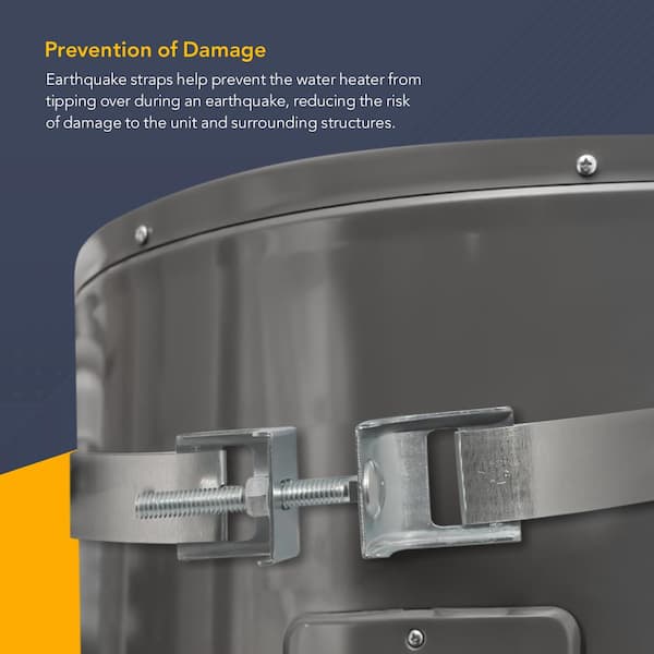 PLUMBFLEX 55 Gal. Seismic Water Heater Restraining Strap in Galvanized ...