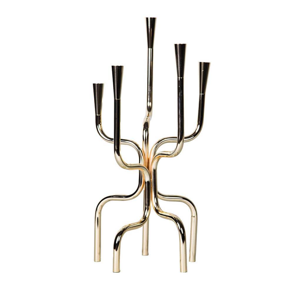 Modern Geometric 5-Candles Holder in Gold W-01-50R - The Home Depot