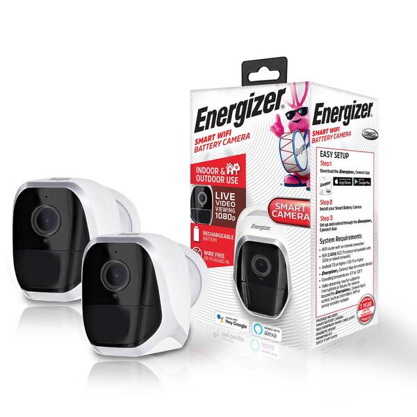 Energizer Wireless Outdoor 1080P Smart WiFi Security Camera (2-Pack ...