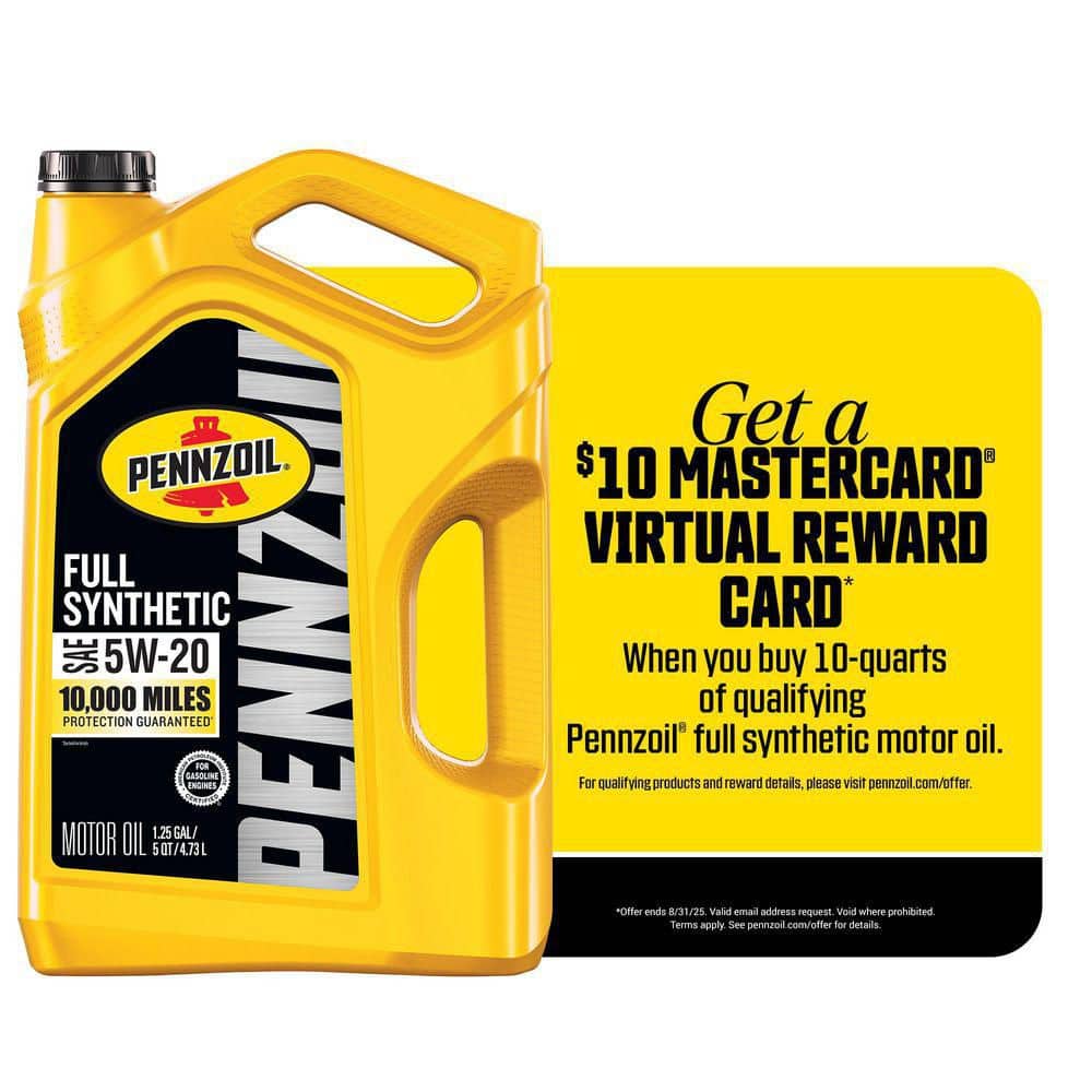 Pennzoil Full Synthetic SAE 5W 20 Motor Oil 5 qt. 550058599 - The Home ...