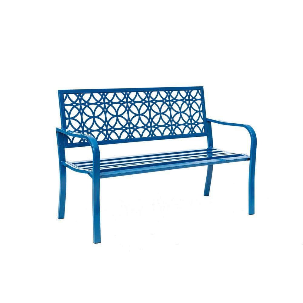 HI-LINE GIFT LTD Blue Lagoon Escape- All-Steel Garden Bench for ...
