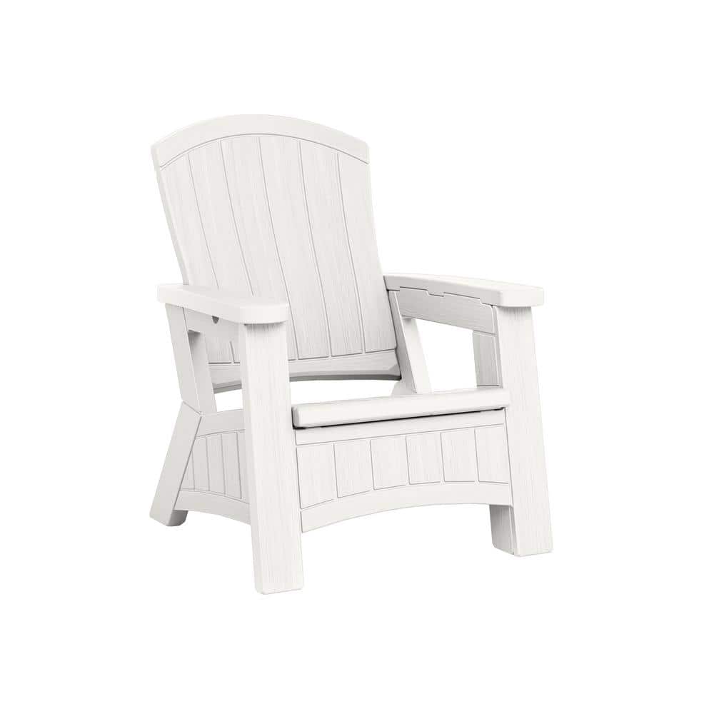 Suncast Ice Cube White Plastic Adirondack Chair BMAC1000CB - The Home Depot