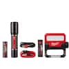 Milwaukee 2,000 Lumens REDLITHIUM USB Slide Focus Flashlight and 550 Lumens LED Rechargeable ...