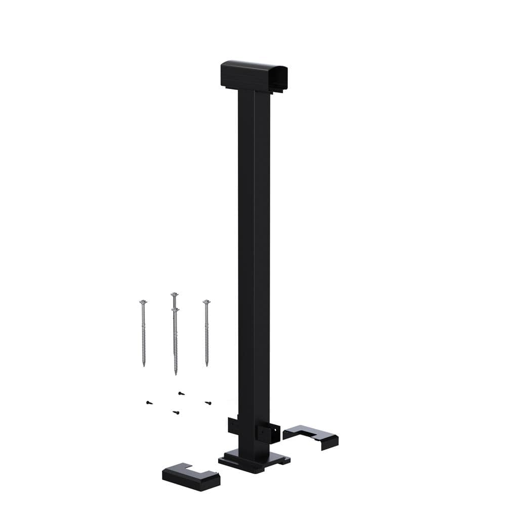 PEAK Aluminum Railing 36 in. H x 4-11/16 in. W Matte Black Aluminum ...