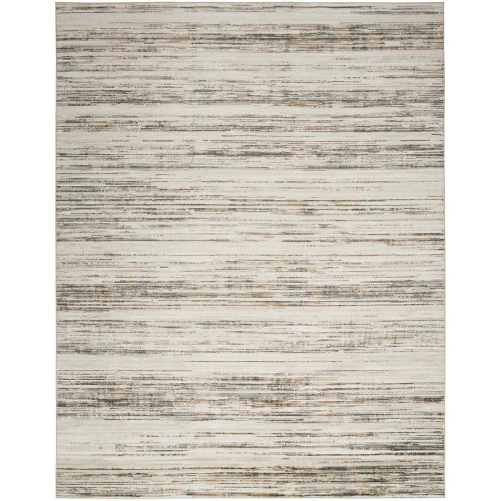 Nourison Serenity Home Ivory Beige 8 ft. x 10 ft. Abstract Contemporary ...