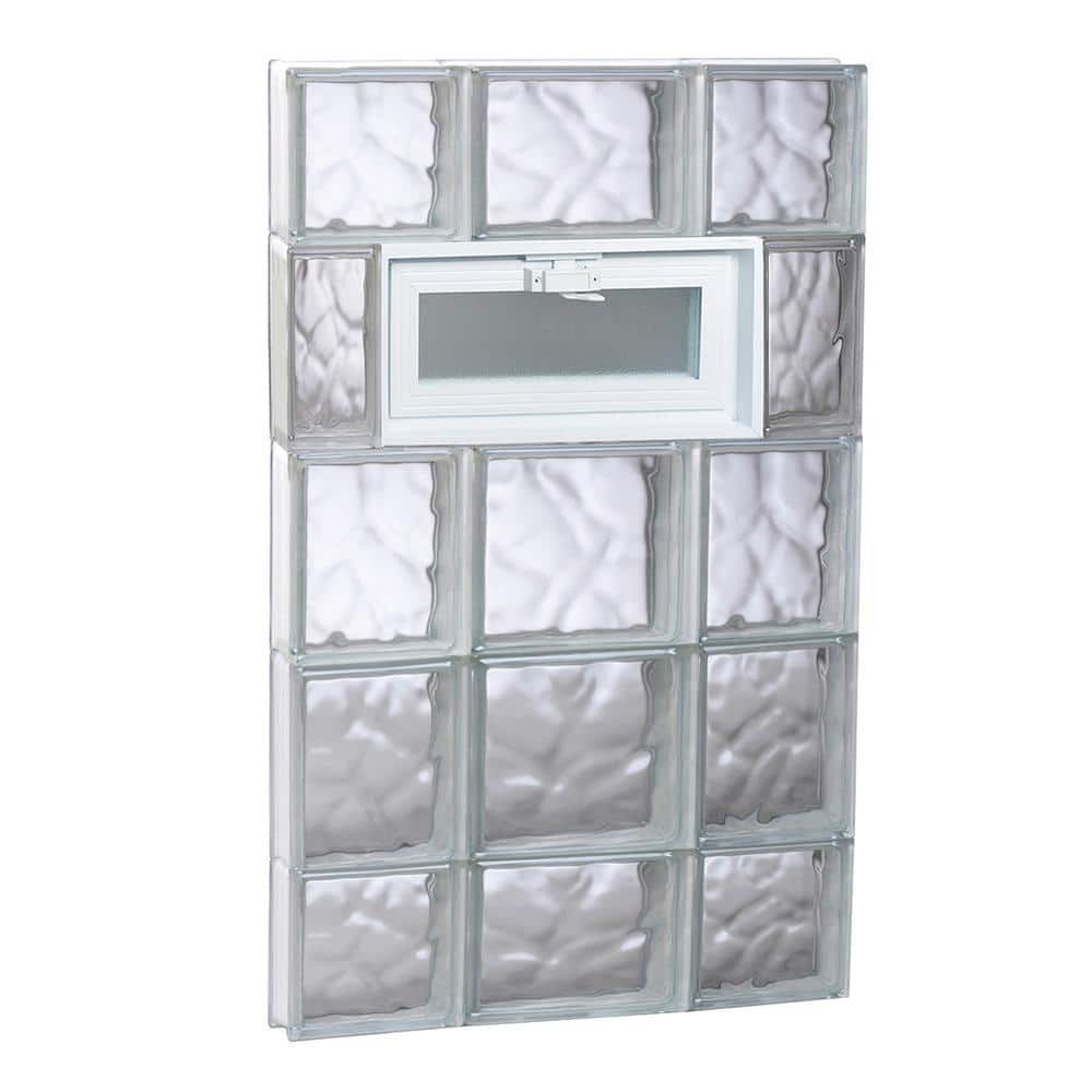 Clearly Secure 19.25 in. x 34.75 in. x 3.125 in. Frameless Wave Pattern ...