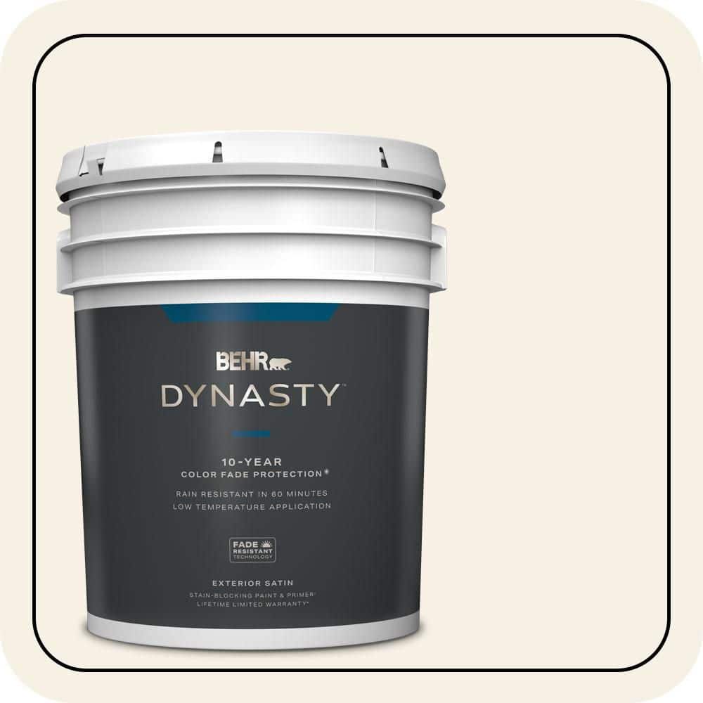 BEHR DYNASTY 5 gal. #ECC-16-2 Bright Moon Satin Enamel Exterior Stain ...
