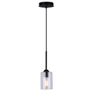 CANARM Orli 1-Light Matte Black Pendant Light with Metal Shade ...