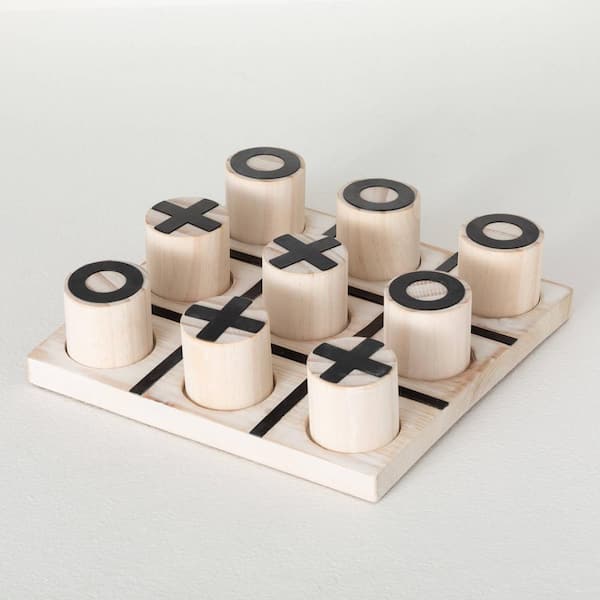 SULLIVANS 9.5 in. x 9.5 in. Wood Block Tic Tac Toe Game N2926 - The ...
