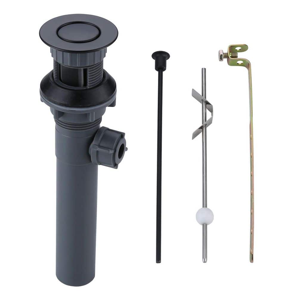 VEVETTA Drain Assembly Stopper with Lift Rod in Matte Black VE-TD101B ...