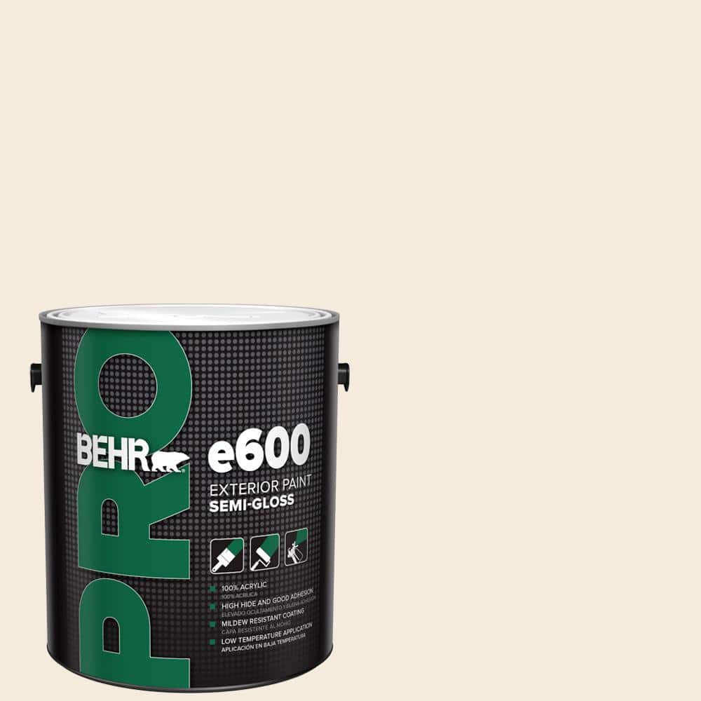 BEHR PRO 1 gal. #PPU5-10 Heavy Cream Semi-Gloss Acrylic Exterior Paint ...
