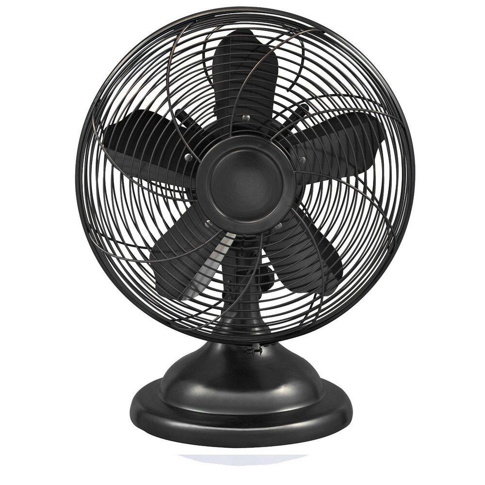 Optimus Optimus 12 in. Oscillating Antique-Style Table Fan - Black ...