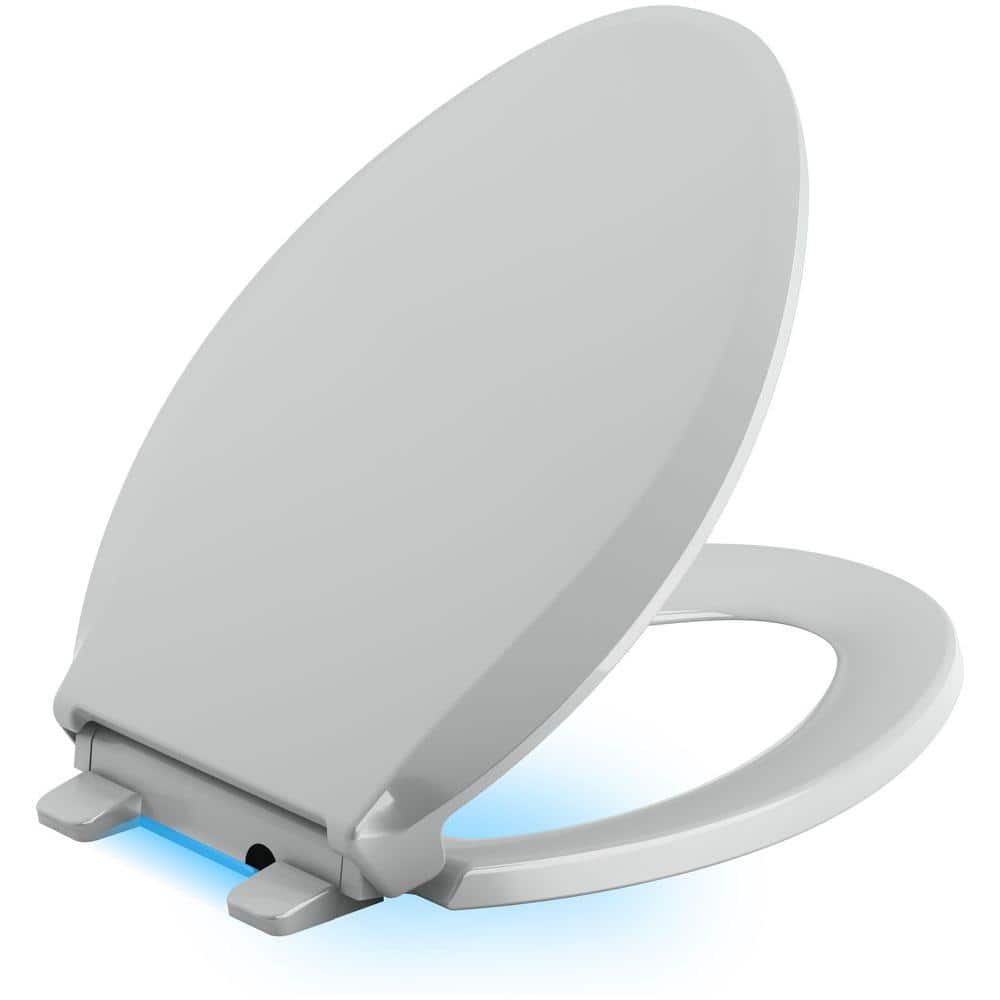 KOHLER Cachet Elongated LED Nightlight Quiet Close Toilet Seat in Ice ...