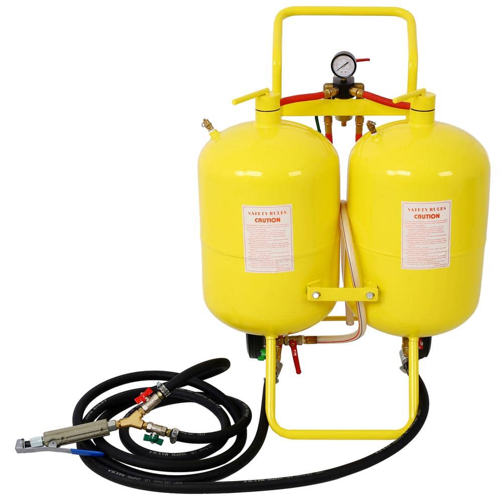 Tatayosi Dual Tank Abrasive Soda Blaster with 10 Gallon Tanks 100 lb ...
