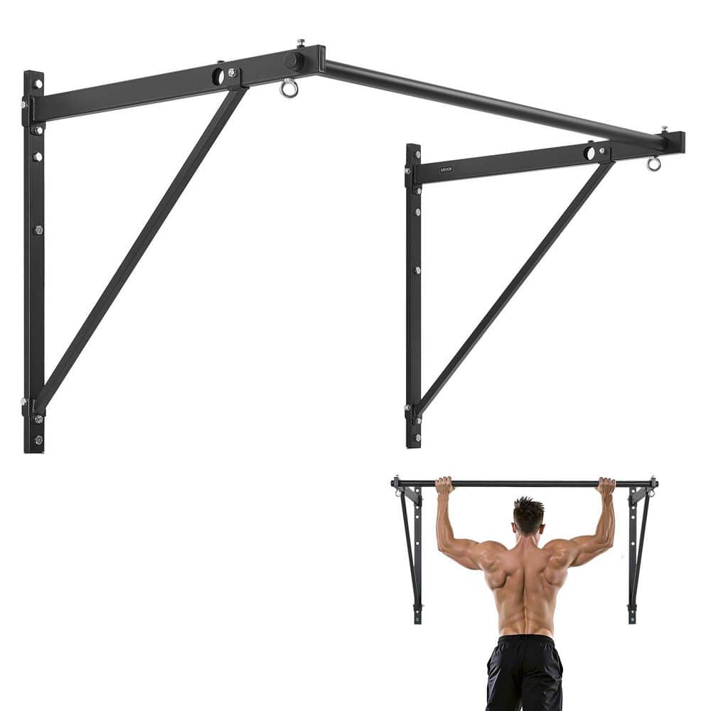VEVOR Pull Up Bar, 50 in. Width Wall Mounted Pull Ups, Adjustable Depth ...