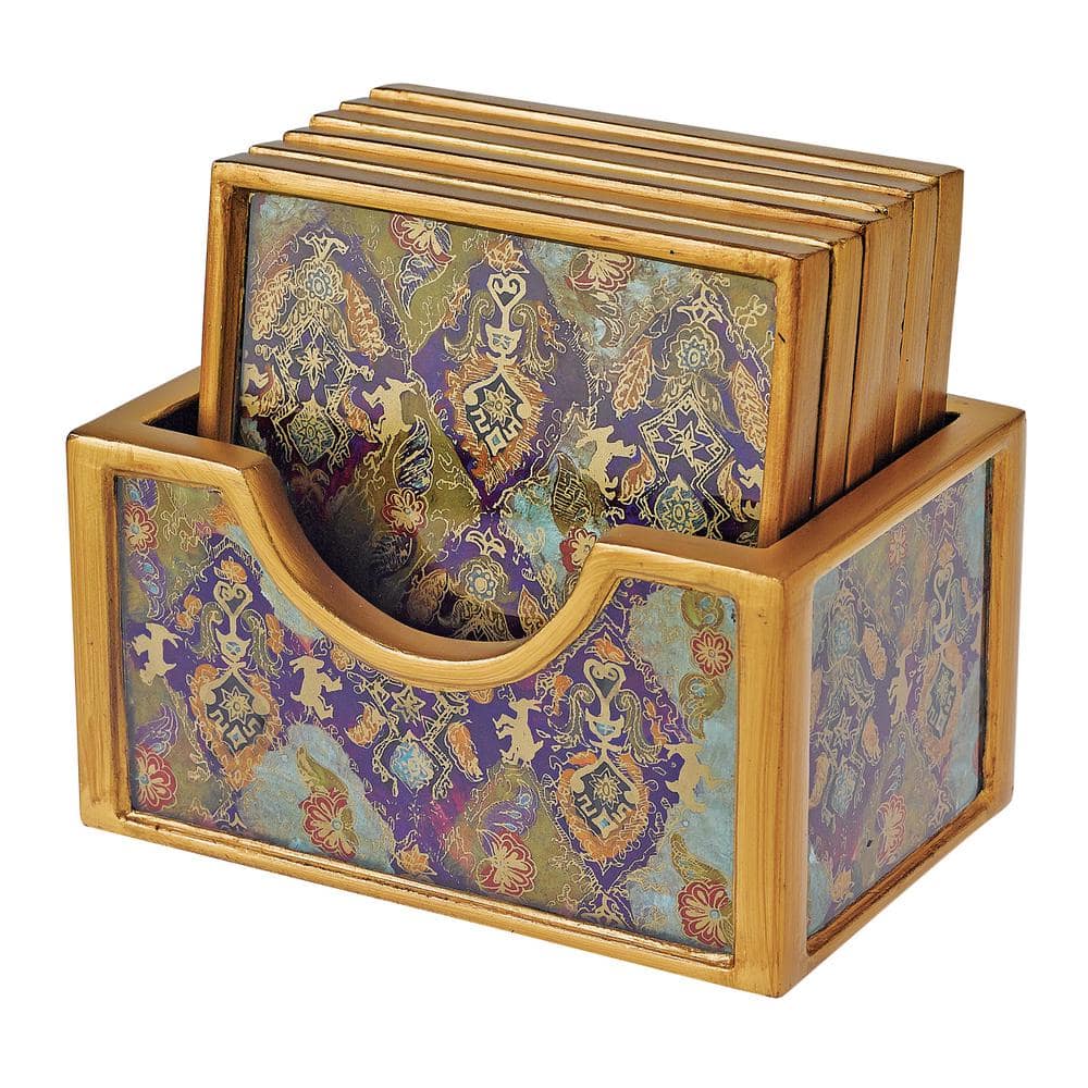 Badash Crystal 7-Piece Cabra Coaster Set RCS6-CA - The Home Depot