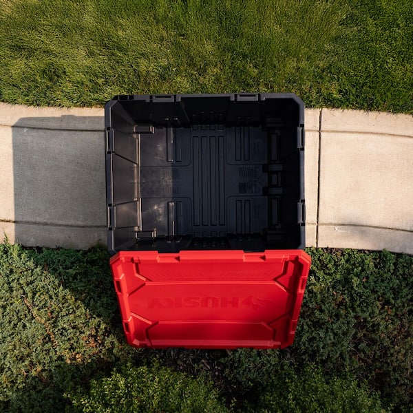 Husky 170 Gal. Pro Grip Storage Tote in Black with Red Lid 999-170G ...