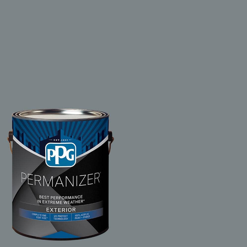 PERMANIZER 1 gal. PPG1039-5 Garrison Gray Flat Exterior Paint PPG1039 ...