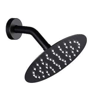ALEASHA 1-Spray Pattern with 1.75 GPM 12 in. Wall Mount Rain Fixed Shower Head in Matte Black AL ...