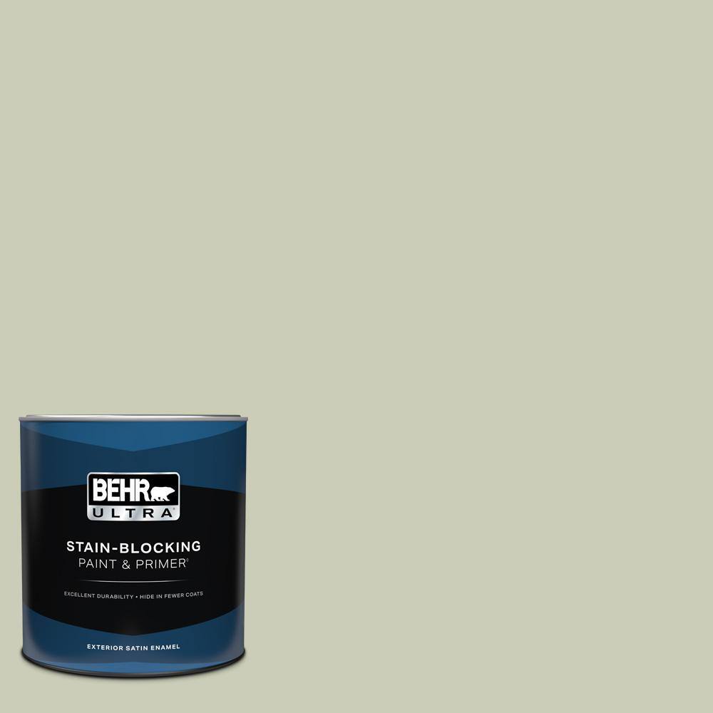 BEHR ULTRA 1 qt. #S380-2 Morning Zen Satin Enamel Exterior Paint ...