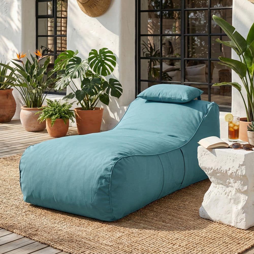 CHRISTOPHER KNIGHT HOME Oscar Modern Teal Plastic Olefin Fabric Patio ...