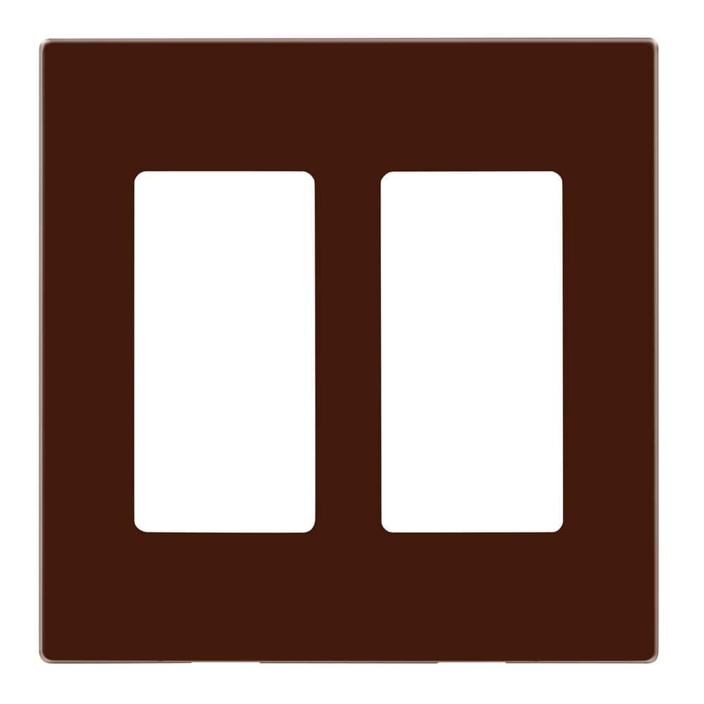 Leviton 2-Gang Brown Decora/Rocker Polycarbonate Standard Screwless ...