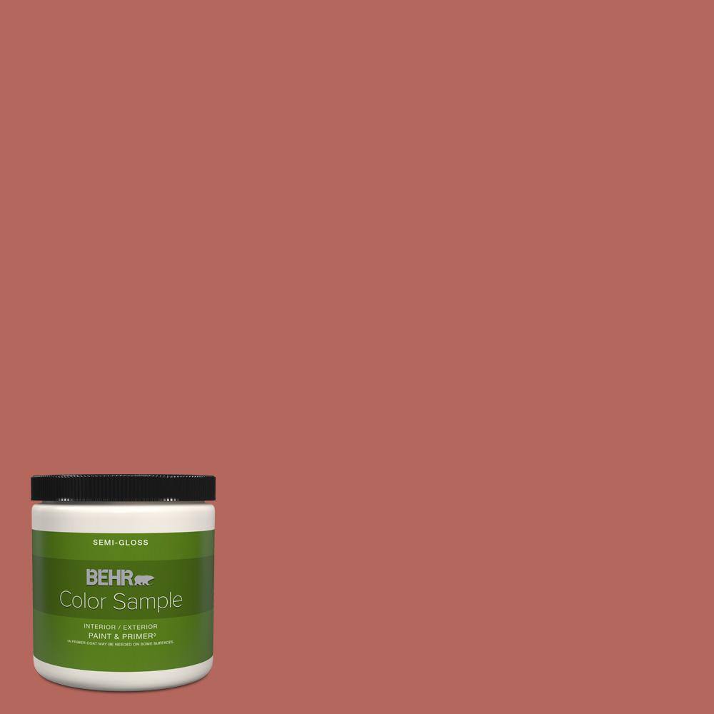 BEHR PREMIUM PLUS 8 oz. #180D-6 Mineral Red Semi-Gloss Interior ...
