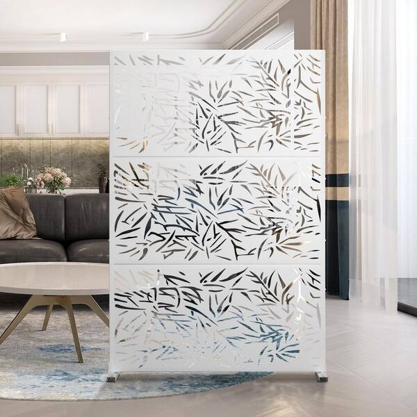 PexFix 72 in. x 47 in. White Outdoor Metal Galvanized Privacy Screen ...