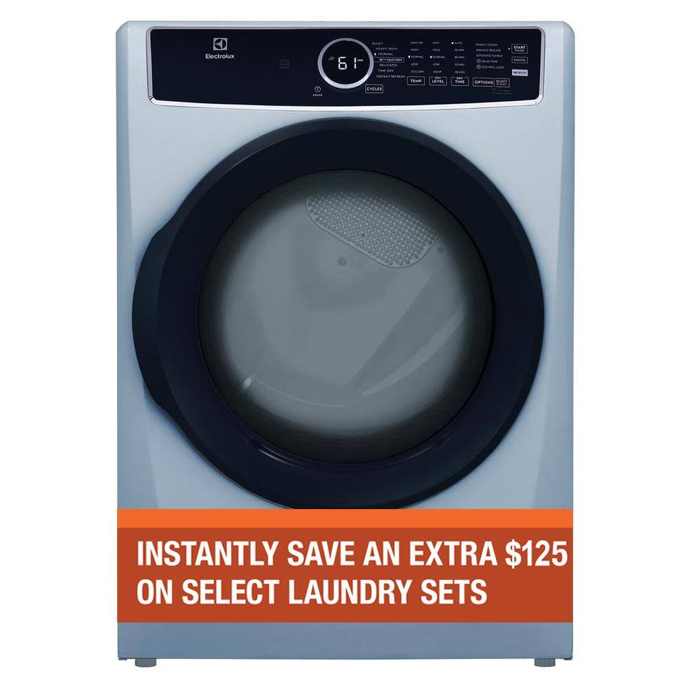 Electrolux 8 cu.ft. vented Front Load Gas Dryer in Glacier Blue ...