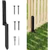 WINSOON 34 in. Heavy Duty Black Fence Post Repair Kit Anchor Ground ...
