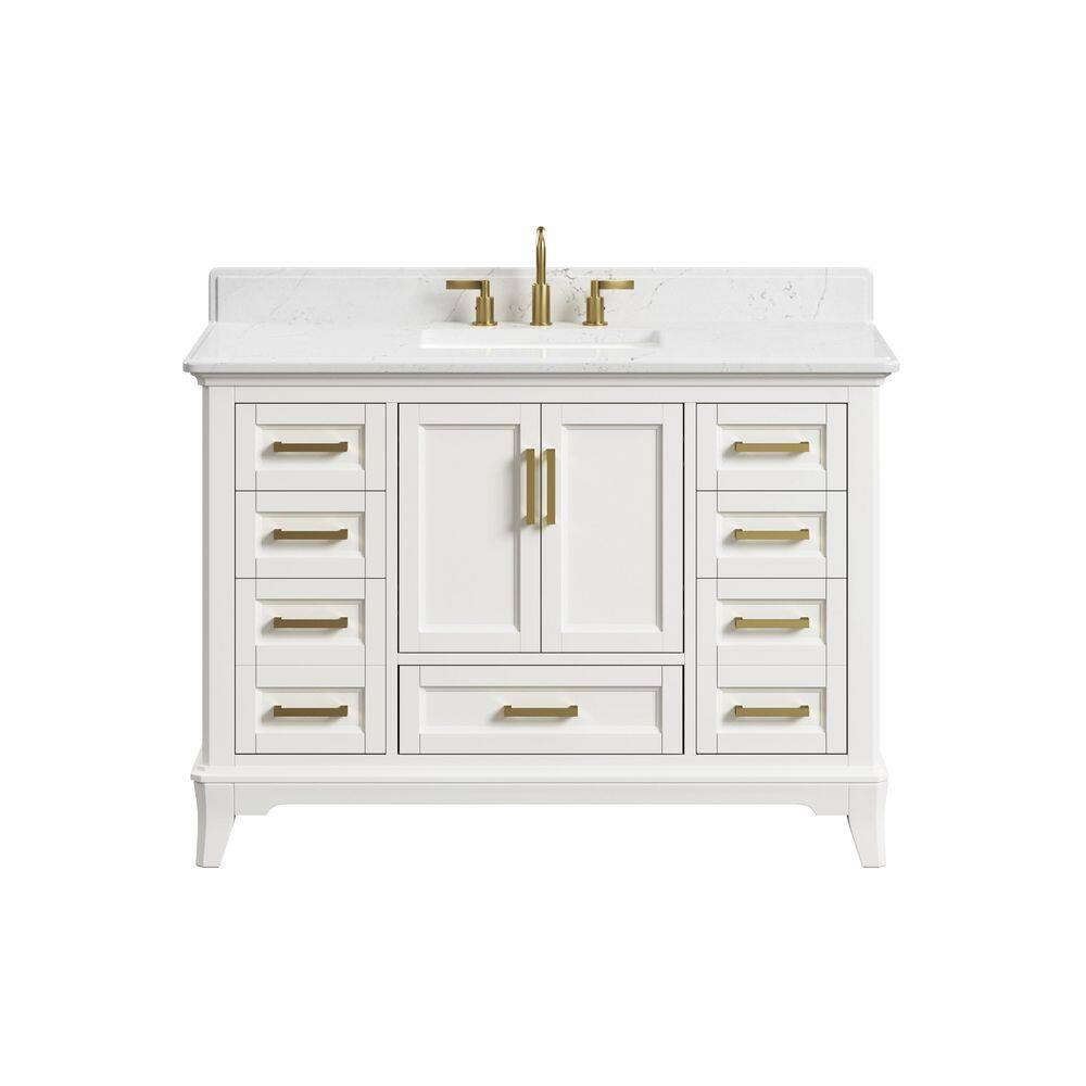 DELUXE DL LIVING Palace 49 in. Single Sink Freestanding White Bath ...